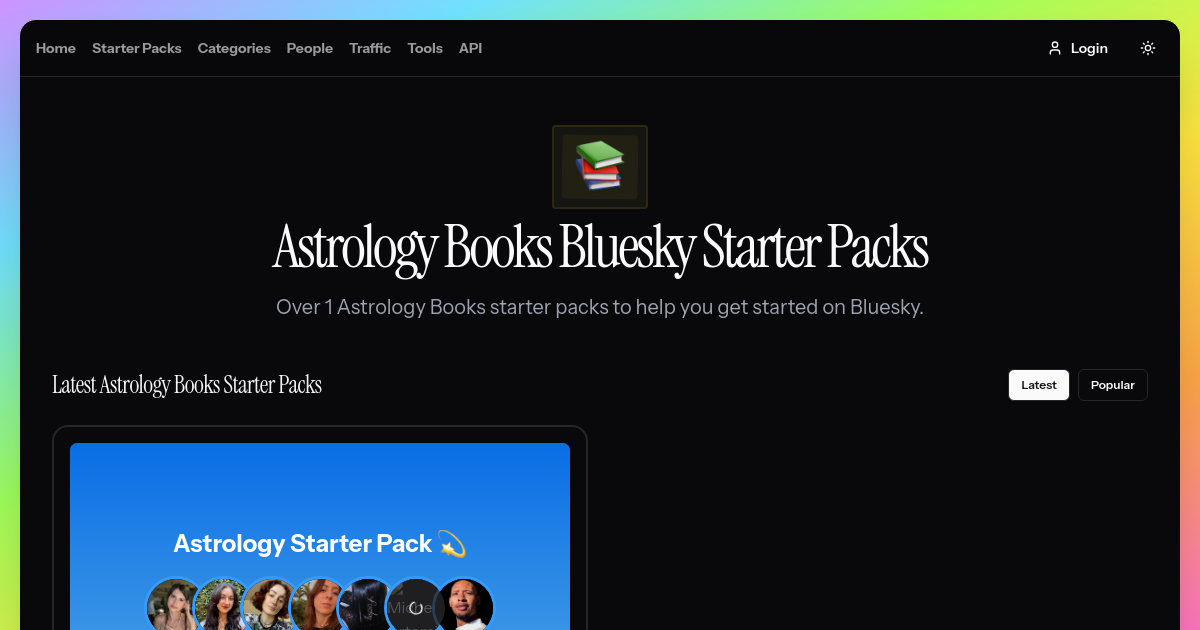 Astrology Books Bluesky Starter Packs [1+ Lists • Jun 2025]