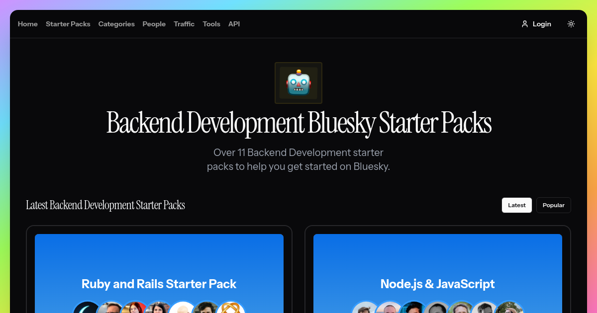 Backend Development Bluesky Starter Packs [11+ Lists • Oct 2025]