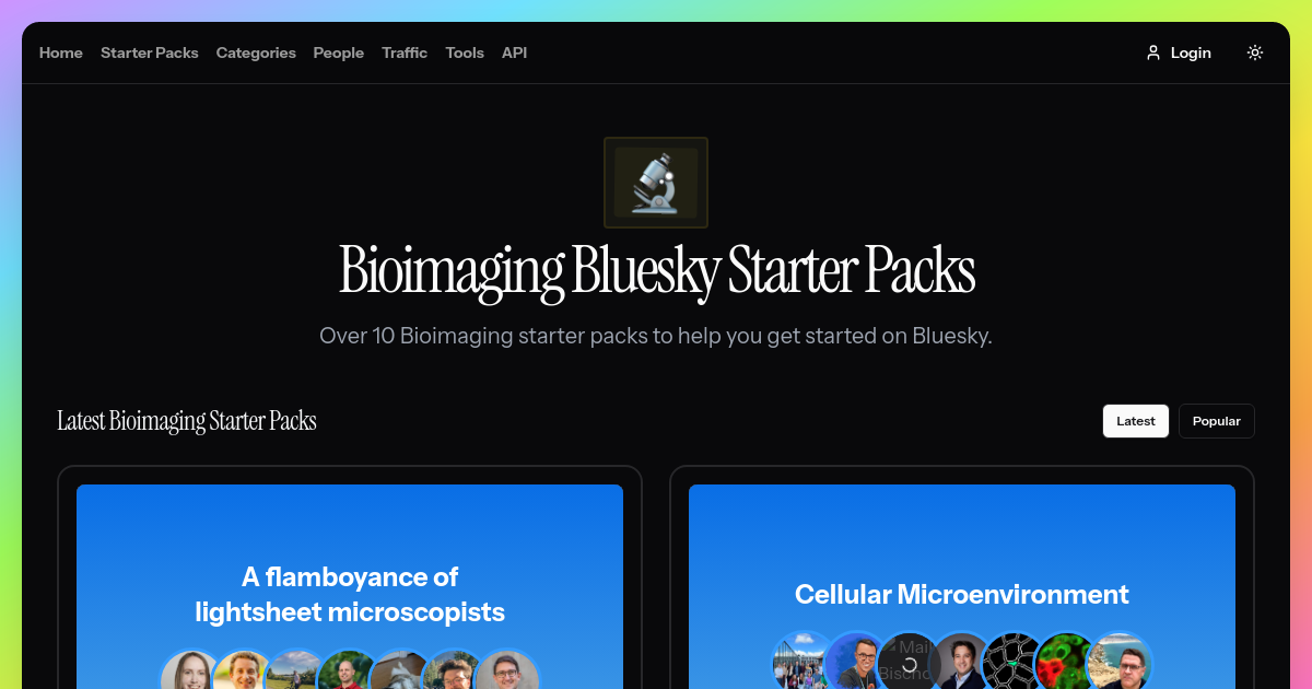 Bioimaging Bluesky Starter Packs [10+ Lists • Jun 2025]