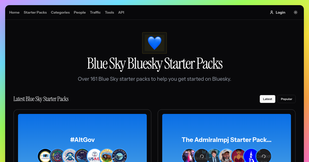Blue Sky Bluesky Starter Packs [160+ Lists • Jun 2025]