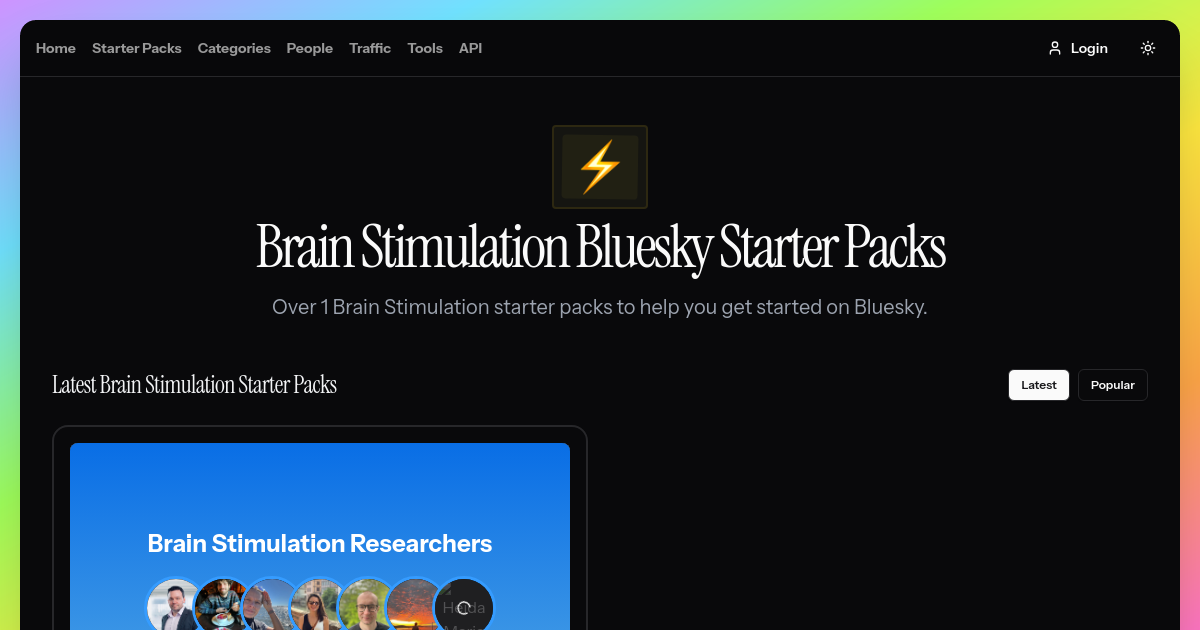 Brain Stimulation Bluesky Starter Packs [1+ Lists • Jul 2025]
