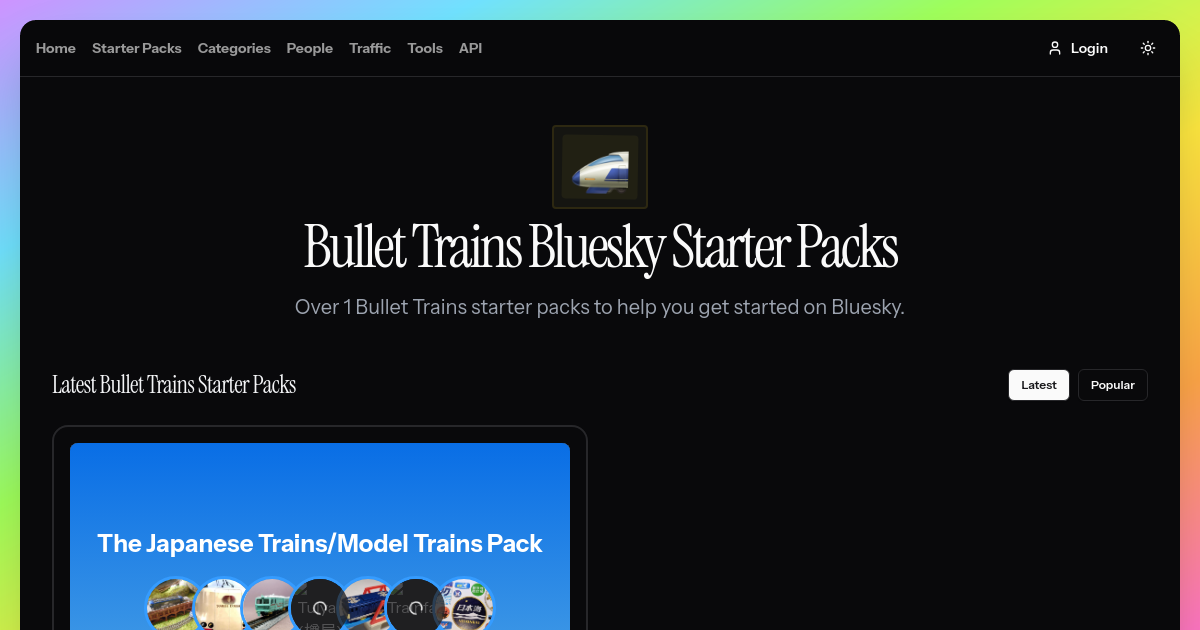 Bullet Trains Bluesky Starter Packs [1+ Lists • Jan 2025]
