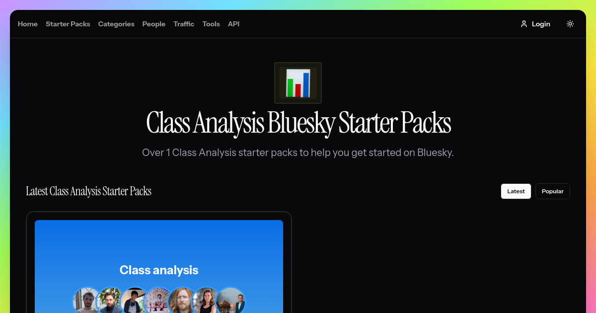 Class Analysis Bluesky Starter Packs [1+ Lists • Jun 2025]