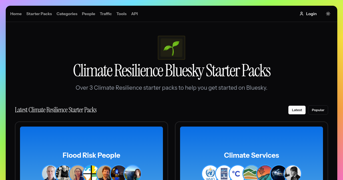 Climate Resilience Bluesky Starter Packs [3+ Lists • Mar 2025]
