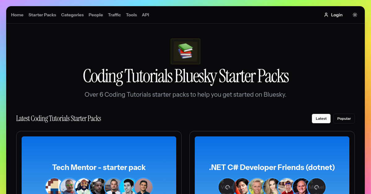 Coding Tutorials Bluesky Starter Packs [6+ Lists • Oct 2025]