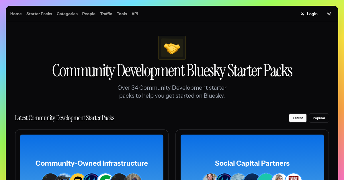 Community Development Bluesky Starter Packs [34+ Lists • Aug 2025]