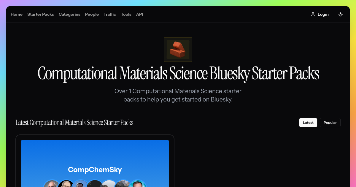 Computational Materials Science Bluesky Starter Packs [1+ Lists • Apr 2025]