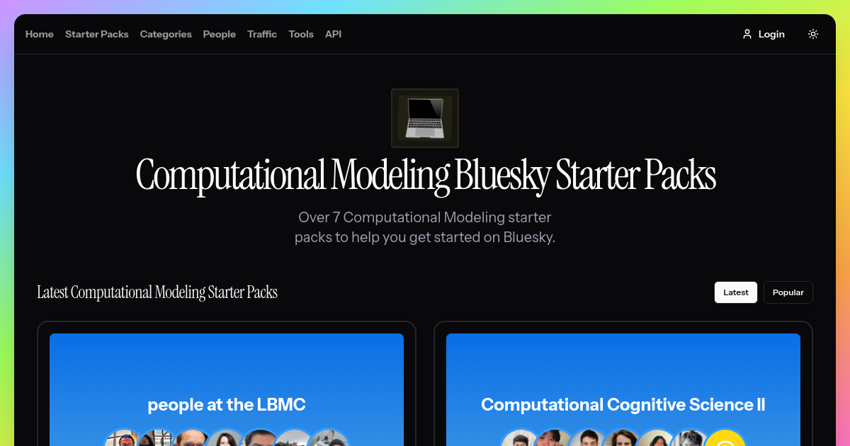 Computational Modeling Bluesky Starter Packs [7+ Lists • Jun 2025]