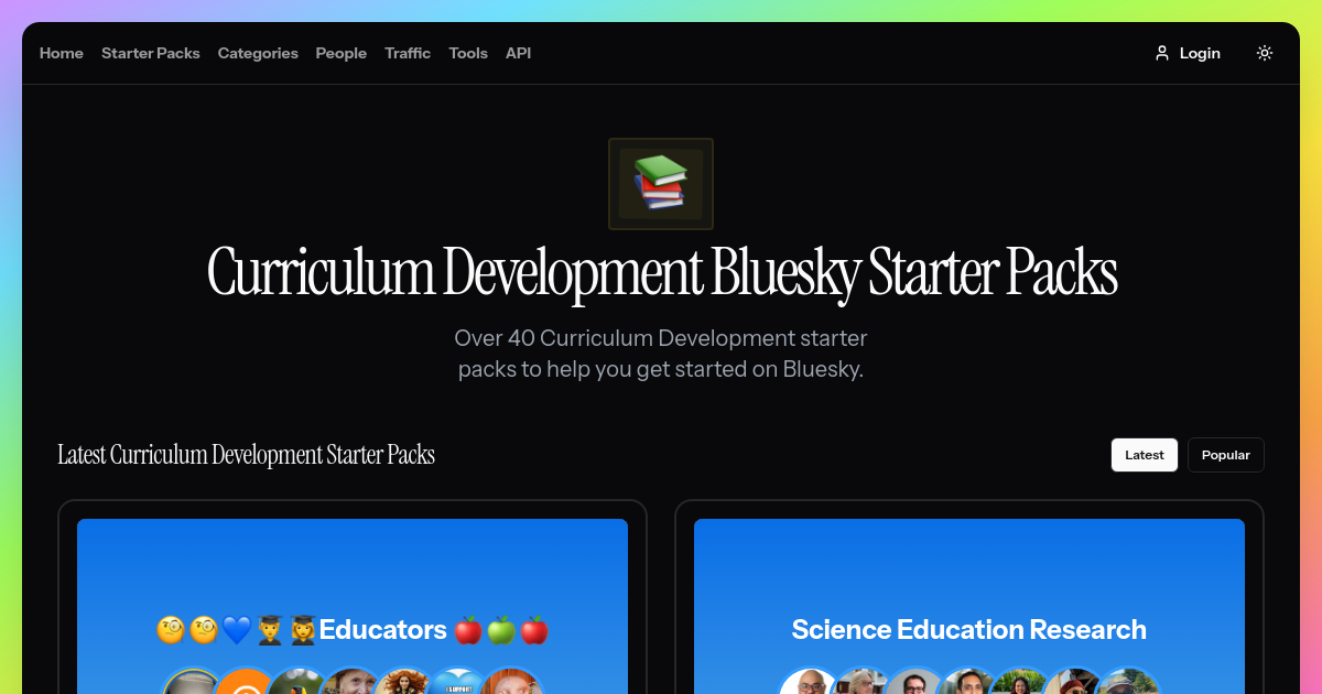 Curriculum Development Bluesky Starter Packs [40+ Lists • Jun 2025]