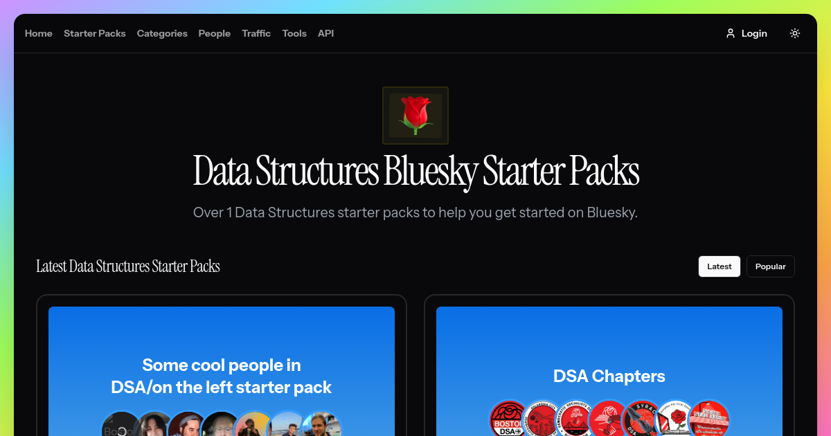 Data Structures Bluesky Starter Packs [1+ Lists • Apr 2025]