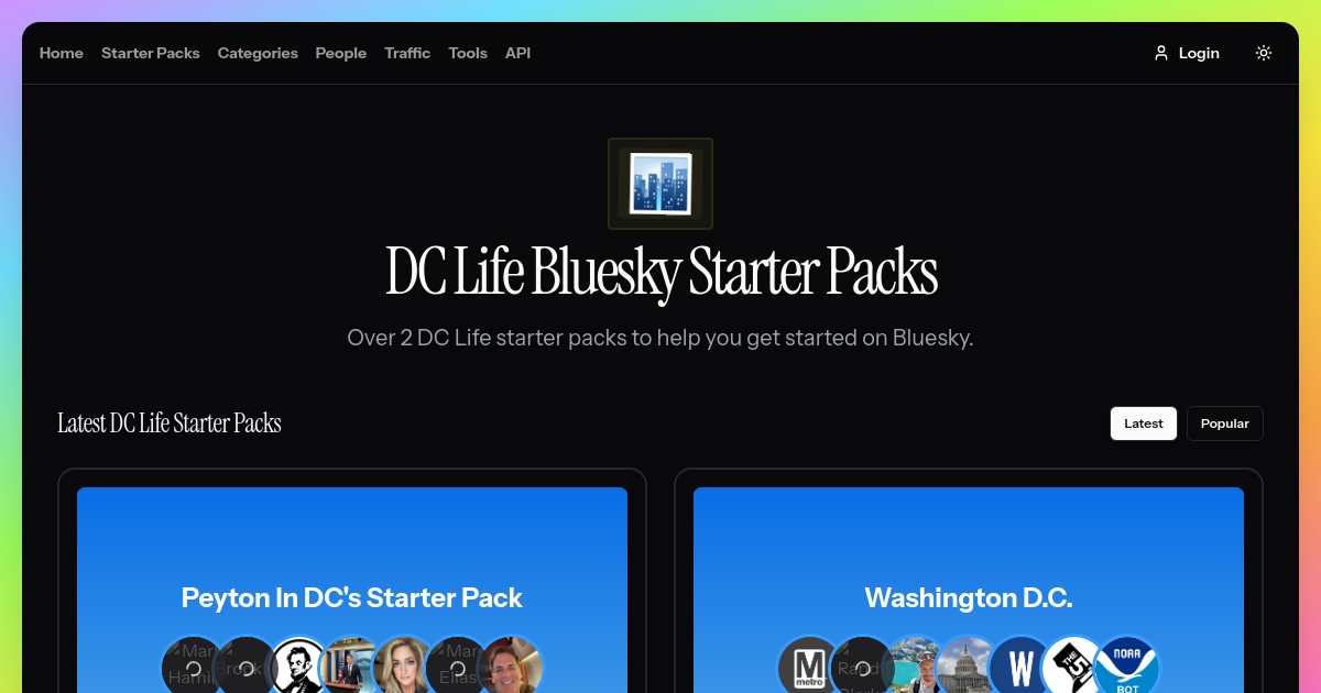 DC Life Bluesky Starter Packs [2+ Lists • Jul 2025]