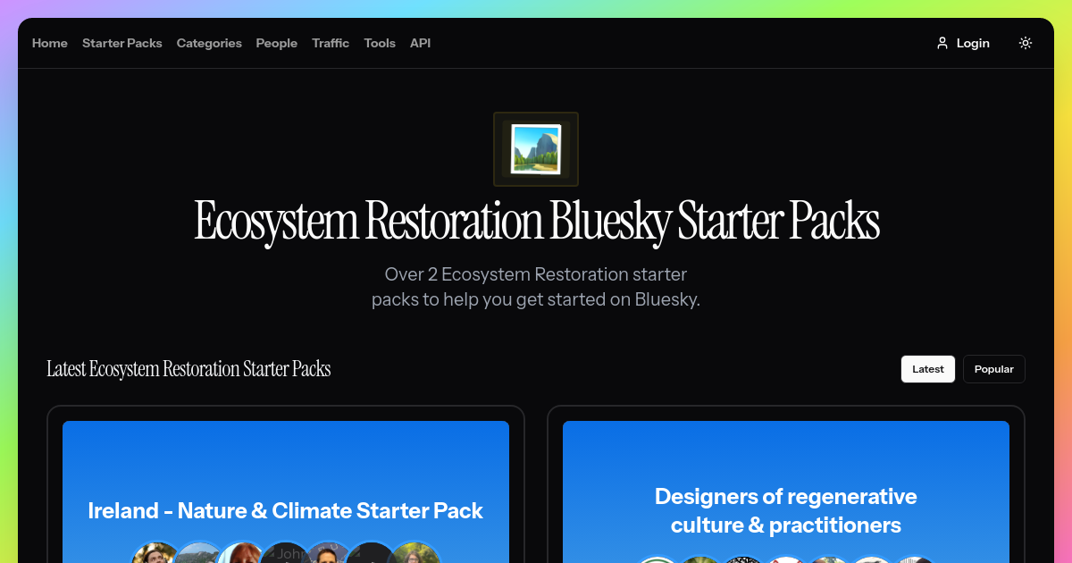 Ecosystem Restoration Bluesky Starter Packs [1+ Lists • Dec 2024]