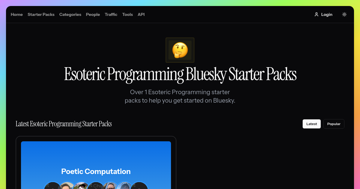 Esoteric Programming Bluesky Starter Packs [1+ Lists • Jul 2025]