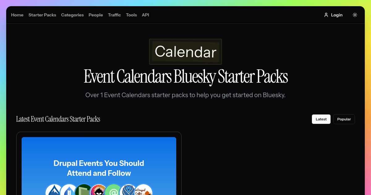 Event Calendars Bluesky Starter Packs [1+ Lists • Sep 2025]