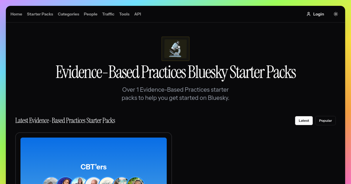 Evidence-Based Practices Bluesky Starter Packs [1+ Lists • Jul 2025]