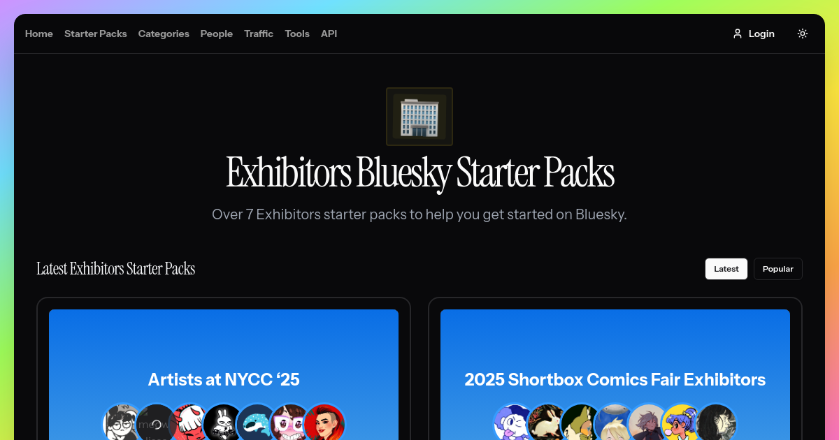 Exhibitors Bluesky Starter Packs [7+ Lists • Oct 2025]