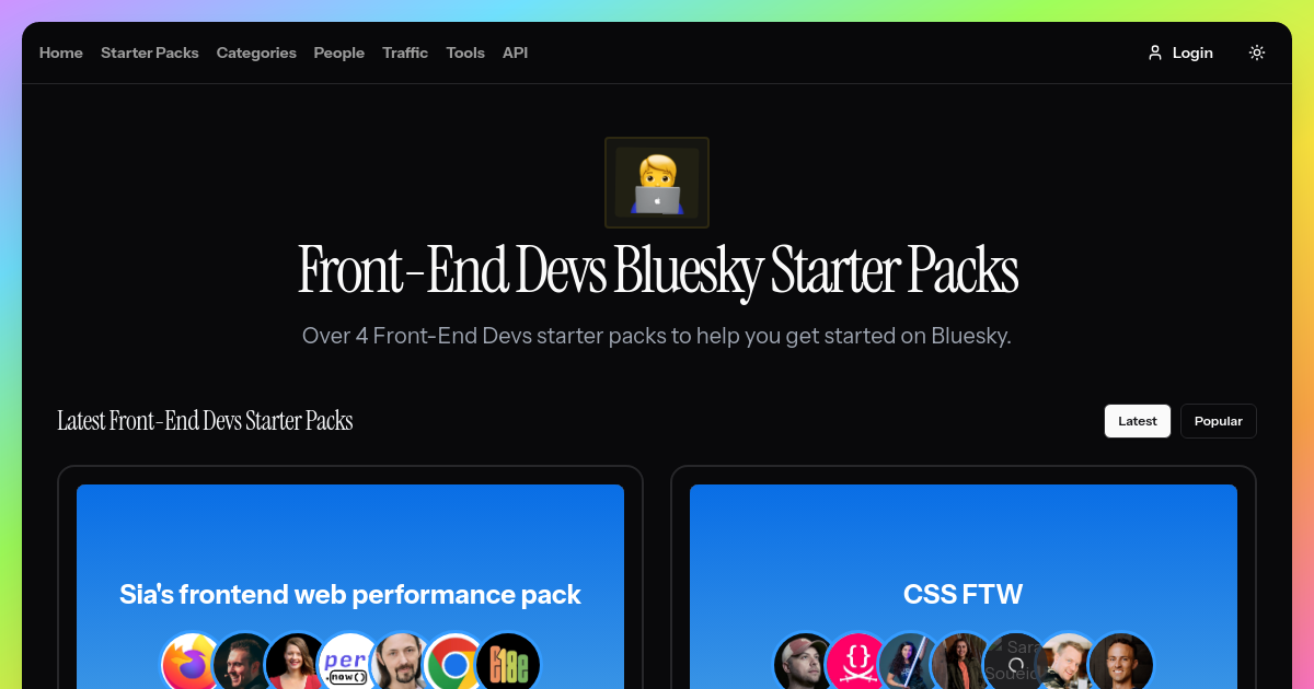 Front-End Devs Bluesky Starter Packs [4+ Lists • Jul 2025]