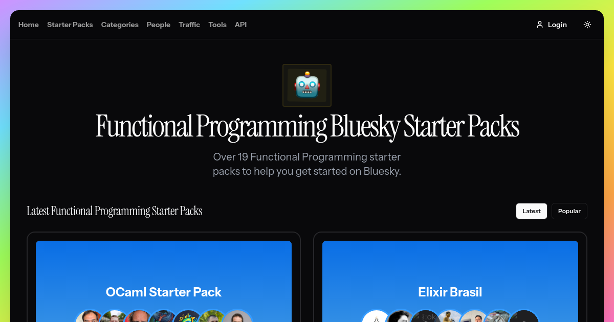 Functional Programming Bluesky Starter Packs [19+ Lists • Aug 2025]