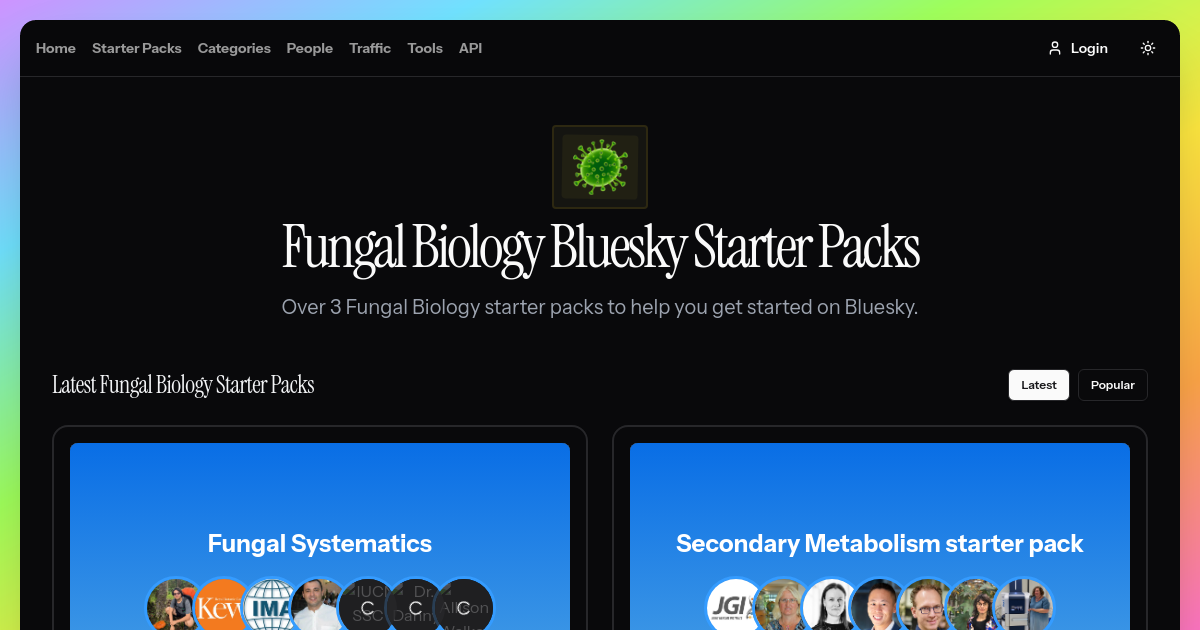 Fungal Biology Bluesky Starter Packs [3+ Lists • May 2025]