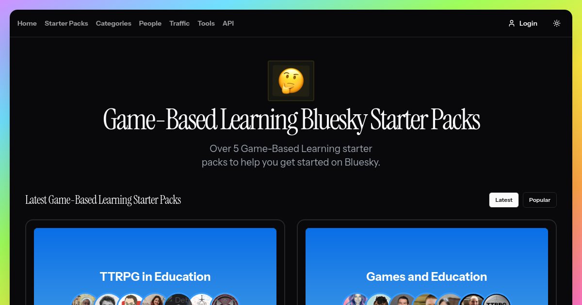 Game-Based Learning Bluesky Starter Packs [5+ Lists • Aug 2025]