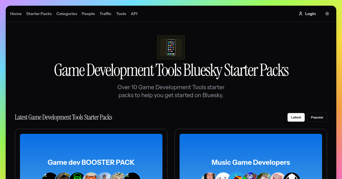 Game Development Tools Bluesky Starter Packs [10+ Lists • Jun 2025]