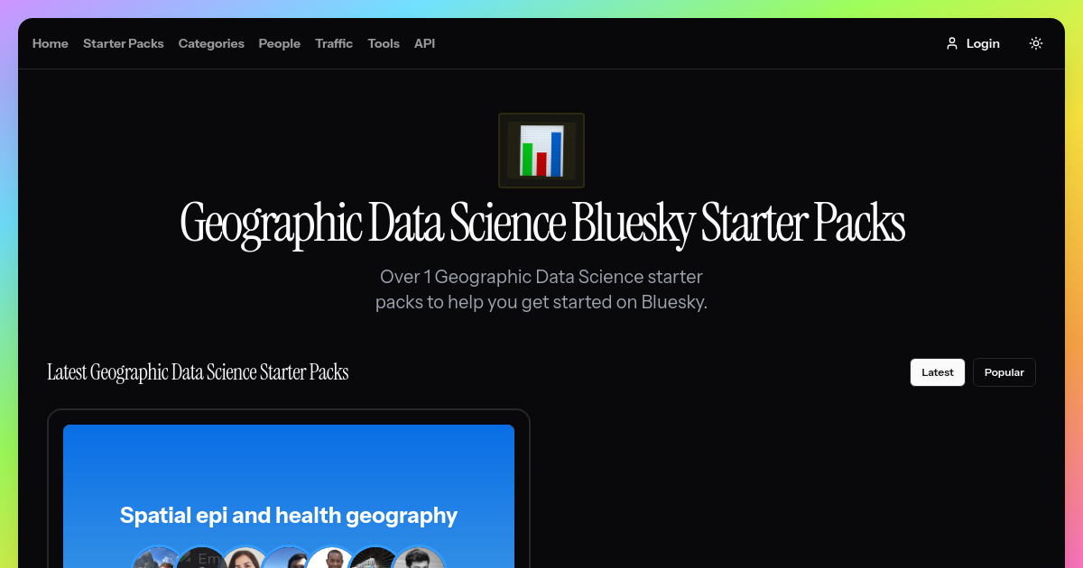 Geographic Data Science Bluesky Starter Packs [1+ Lists • Feb 2025]