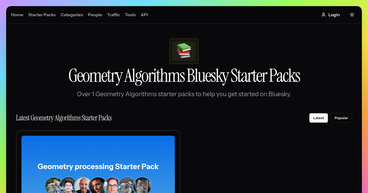 Geometry Algorithms Bluesky Starter Packs [1+ Lists • Feb 2025]