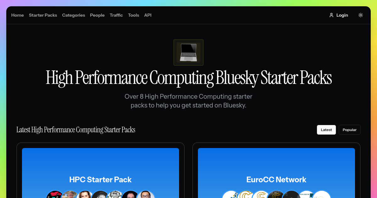 High Performance Computing Bluesky Starter Packs [8+ Lists • Aug 2025]