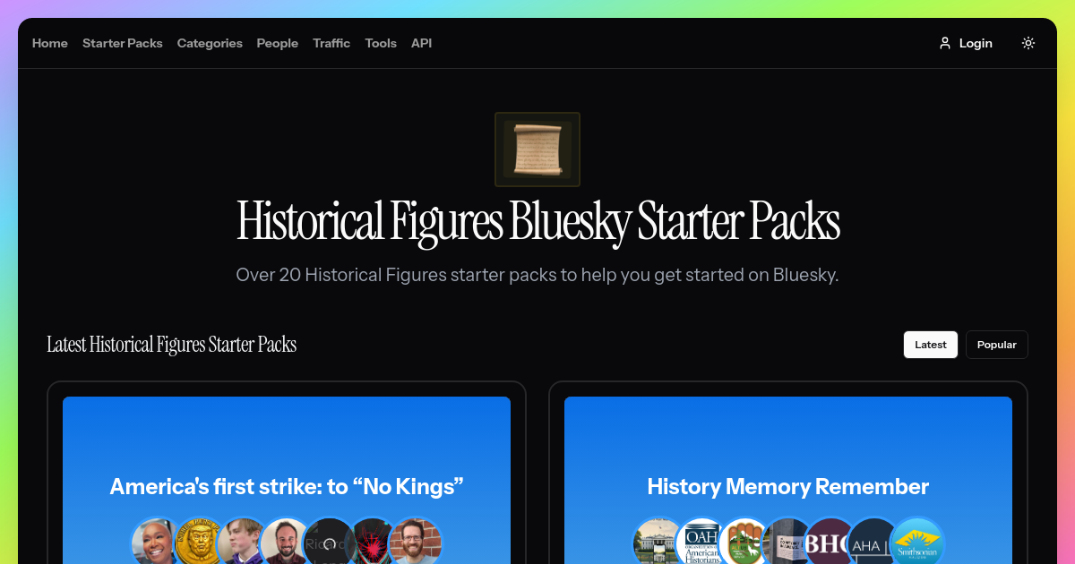 Historical Figures Bluesky Starter Packs [17+ Lists • Aug 2025]