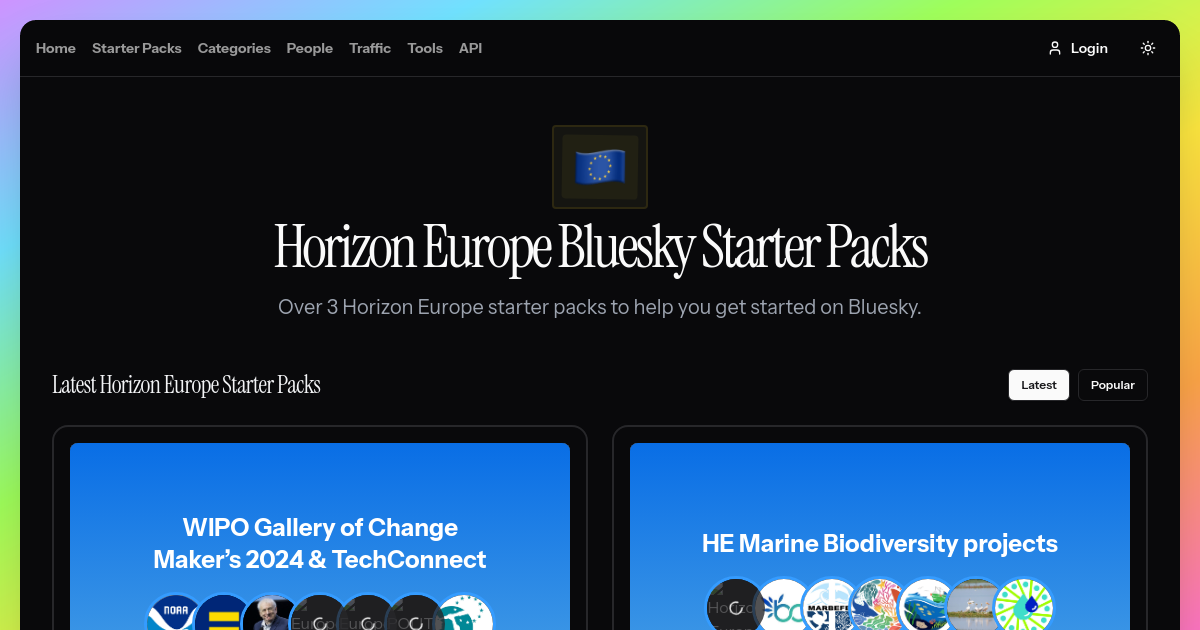 Horizon Europe Bluesky Starter Packs [3+ Lists • May 2025]