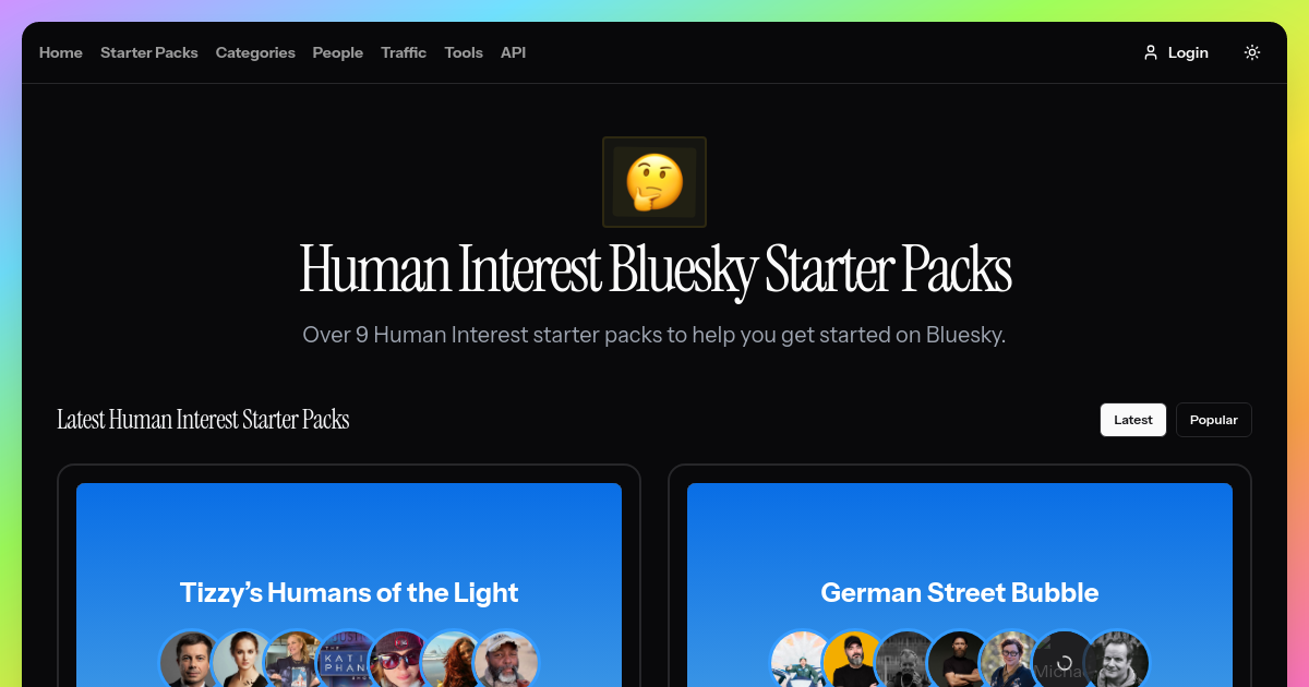 Human Interest Bluesky Starter Packs [9+ Lists • Jun 2025]