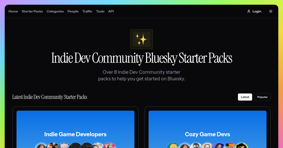 Indie Dev Community Bluesky Starter Packs [8+ Lists • May 2025]