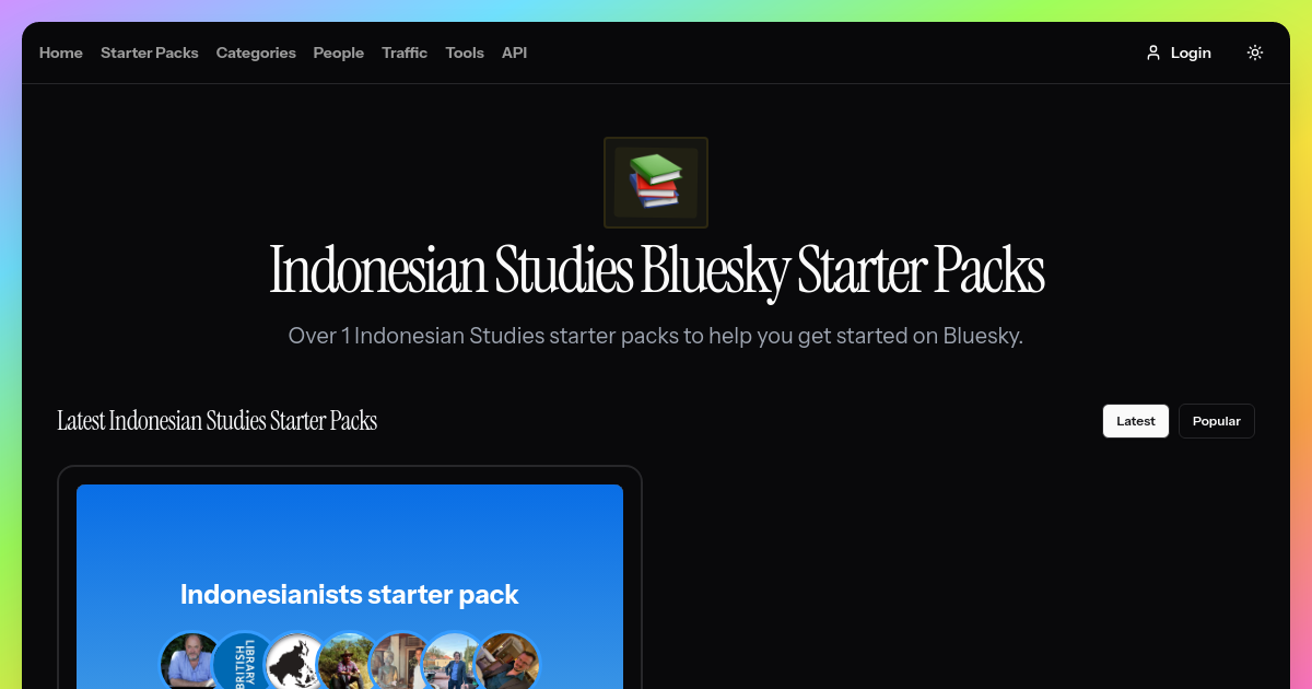 Indonesian Studies Bluesky Starter Packs [1+ Lists • Jun 2025]