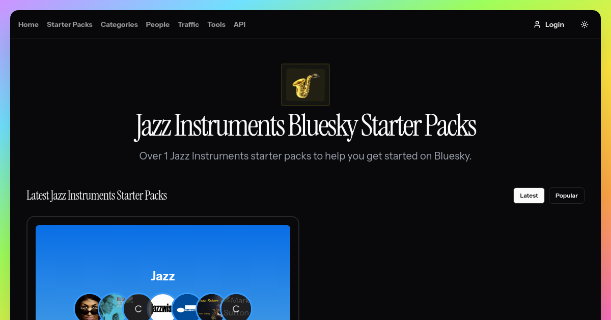 Jazz Instruments Bluesky Starter Packs [1+ Lists • Sep 2025]