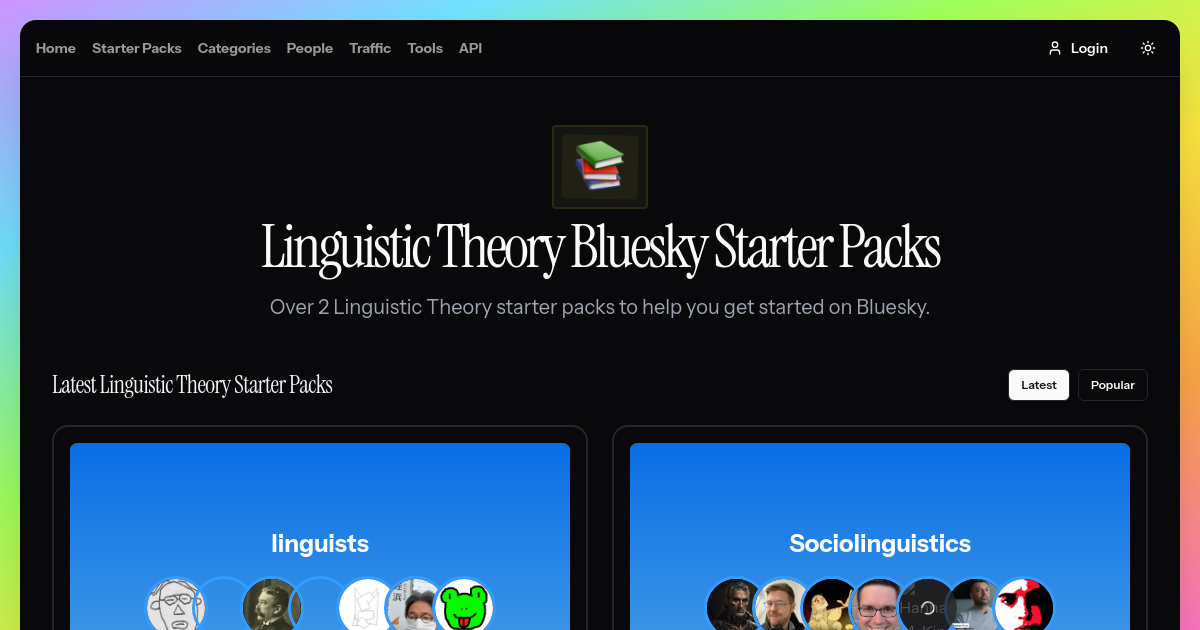 Linguistic Theory Bluesky Starter Packs [2 Lists • May 2025]