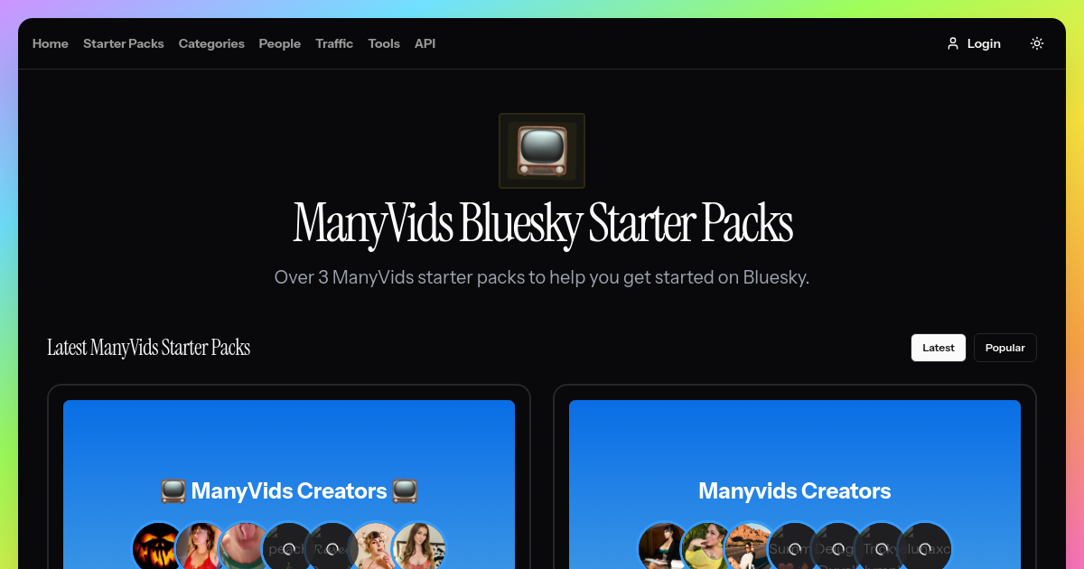 ManyVids Bluesky Starter Packs [3+ Lists • Aug 2025]