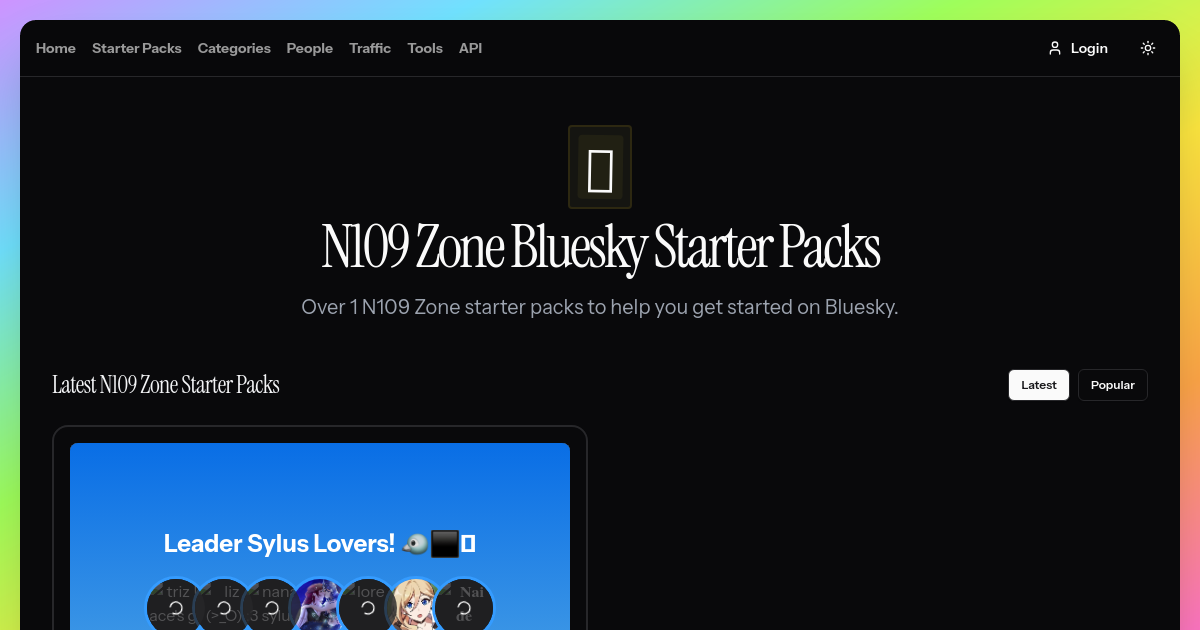 N109 Zone Bluesky Starter Packs [1+ Lists • Apr 2025]