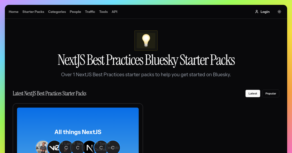 NextJS Best Practices Bluesky Starter Packs [1+ Lists • Sep 2025]