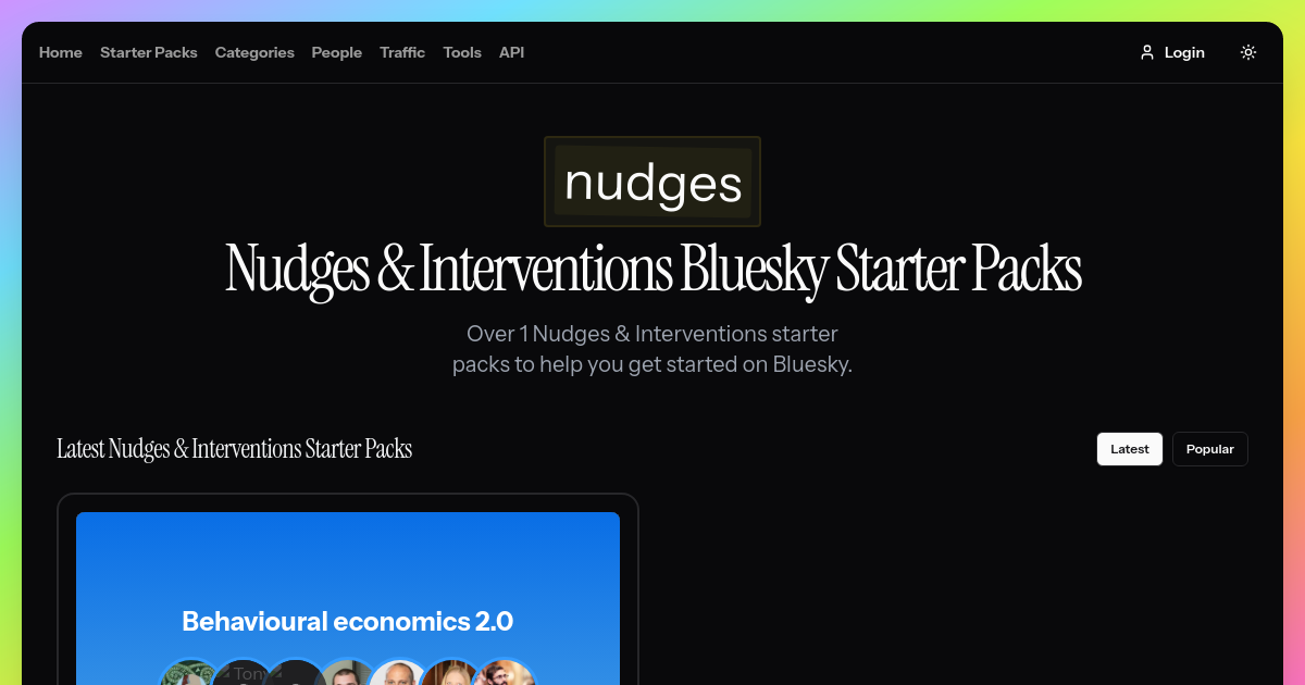 Nudges & Interventions Bluesky Starter Packs [1+ Lists • Feb 2025]