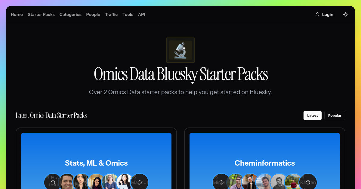 Omics Data Bluesky Starter Packs [2+ Lists • Dec 2024]