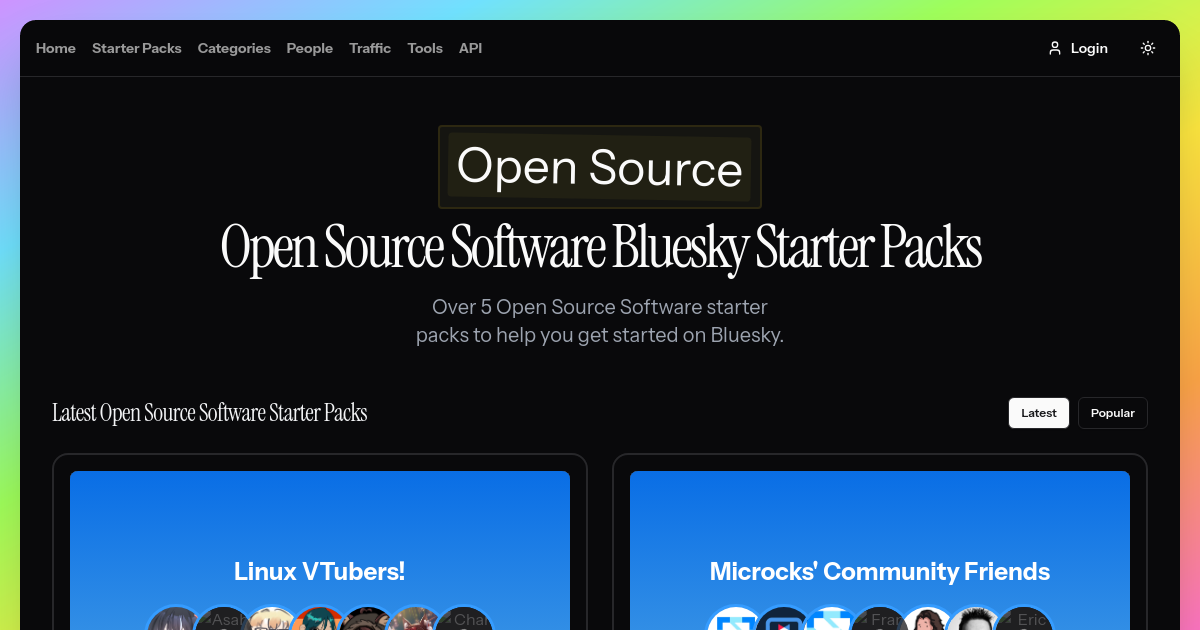 Open Source Software Bluesky Starter Packs [5+ Lists • May 2025]