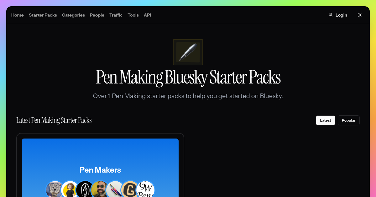 Pen Making Bluesky Starter Packs [1+ Lists • Sep 2025]