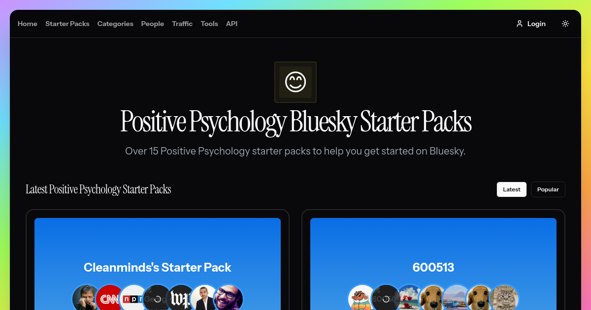Positive Psychology Bluesky Starter Packs [14+ Lists • May 2025]