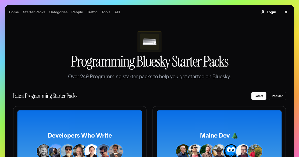 Programming Bluesky Starter Packs [240+ Lists • Jul 2025]