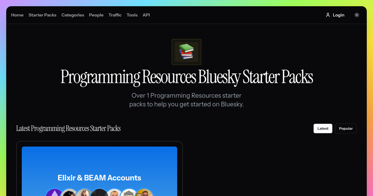 Programming Resources Bluesky Starter Packs [1+ Lists • Dec 2024]
