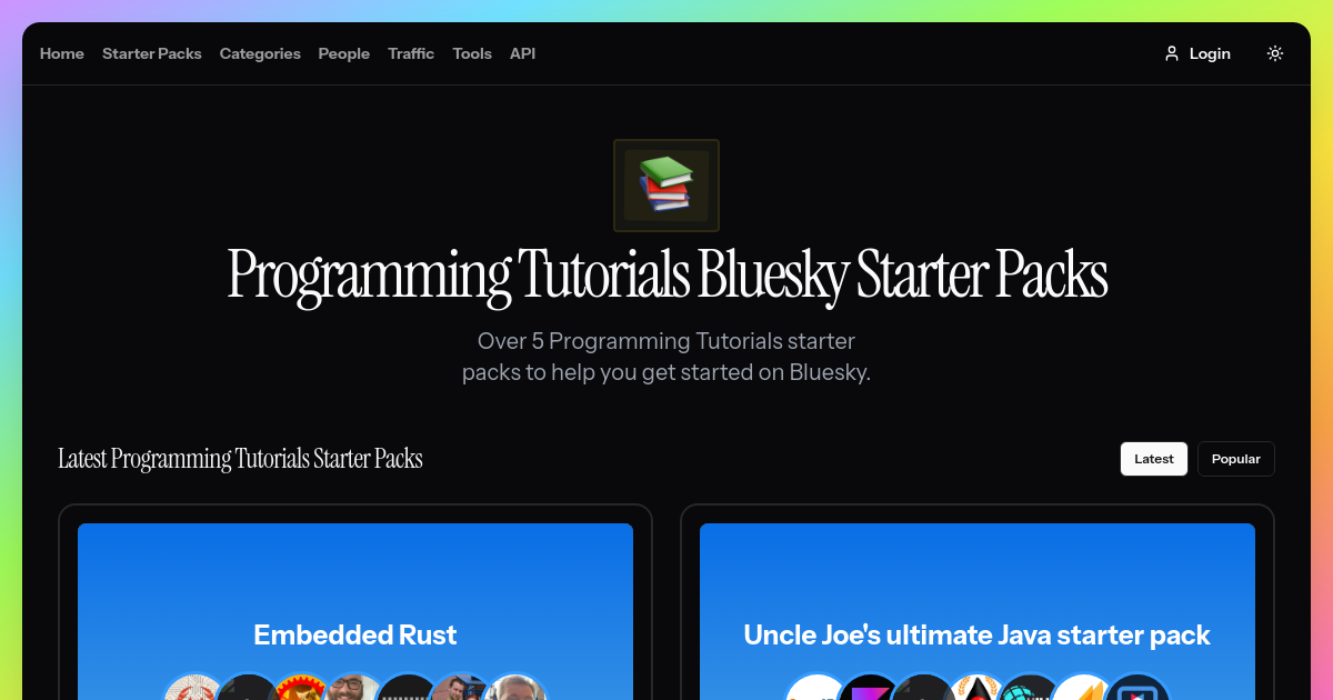 Programming Tutorials Bluesky Starter Packs [5+ Lists • May 2025]