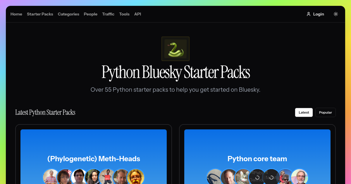Python Bluesky Starter Packs [55+ Lists • Jun 2025]