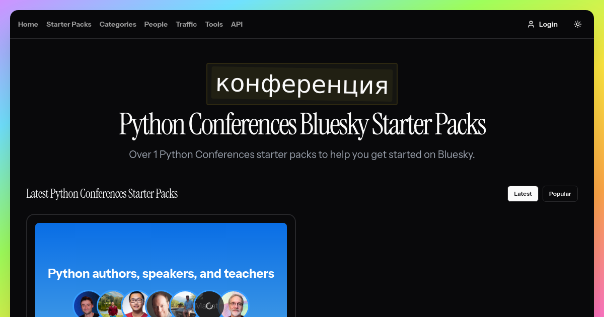 Python Conferences Bluesky Starter Packs [1+ Lists • May 2025]