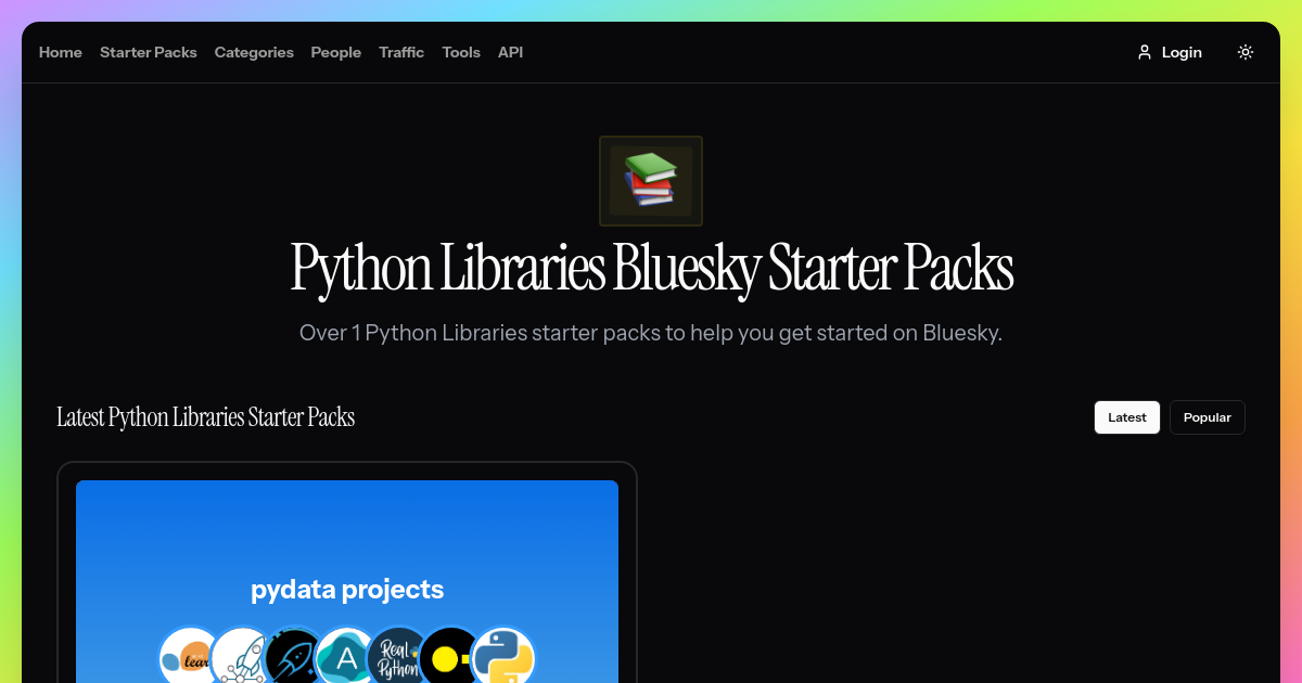 Python Libraries Bluesky Starter Packs [1+ Lists • Mar 2025]