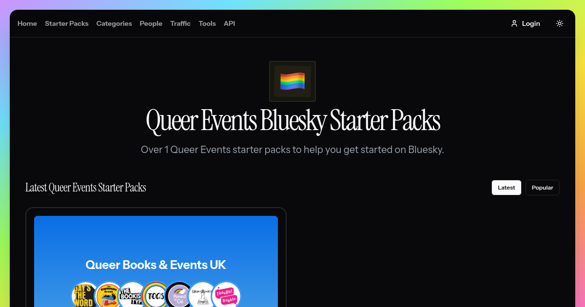 Queer Events Bluesky Starter Packs [1+ Lists • Apr 2025]